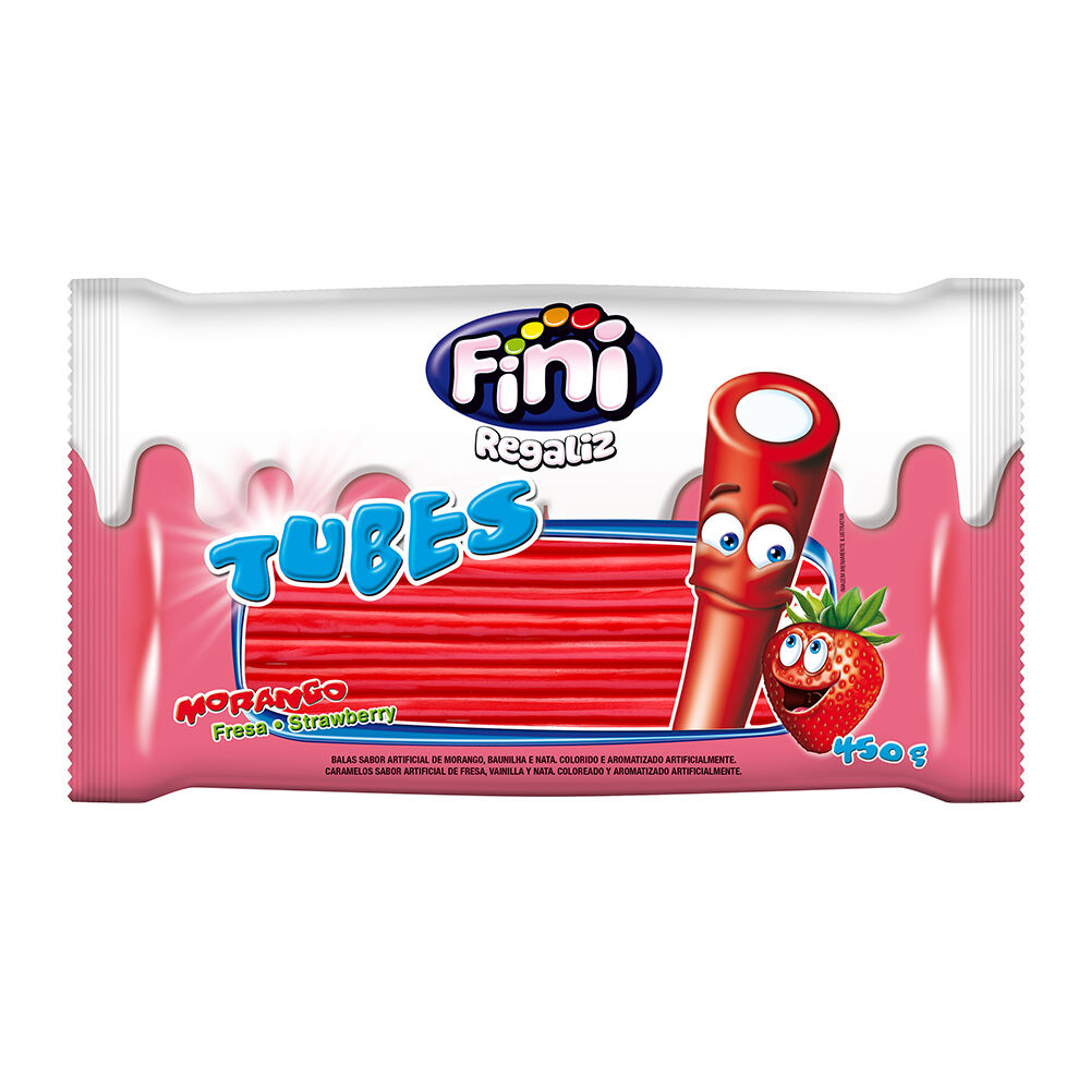 Tubes Morango 450g - Fini em Promoção | Fini